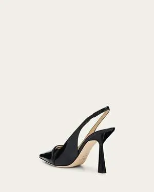 JIMMY CHOO Amita 85 Patent Nappa Leather Slingback Pumps