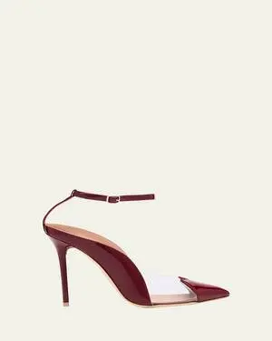 MALONE SOULIERS Malia Leather Pumps With Pvc Detailing - Dark Red
