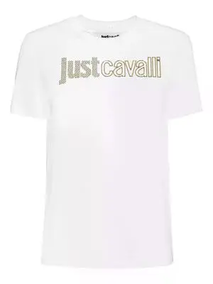 Just Cavalli Embellished-logo T-shirt - White