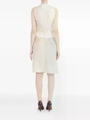 MAISON MARGIELA Pleated Sleeveless Blouse - Neutrals