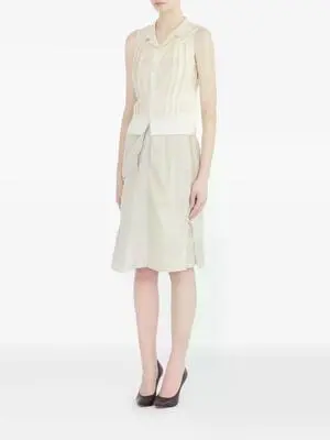MAISON MARGIELA Pleated Sleeveless Blouse - Neutrals