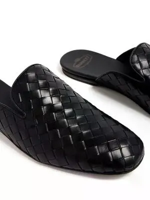 BARRETT Woven Leather Slippers - Black