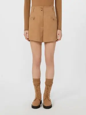 Max Mara High-waisted Zibeline Baby Shorts