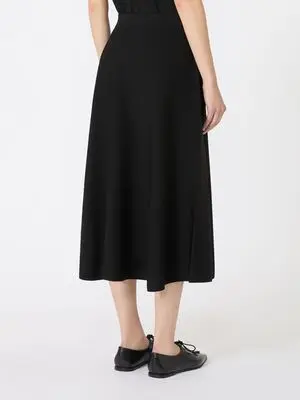 Max Mara Viscose Crêpe Yarn Midi Skirt - Black