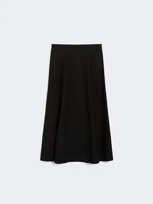 Max Mara Viscose Crêpe Yarn Midi Skirt - Black