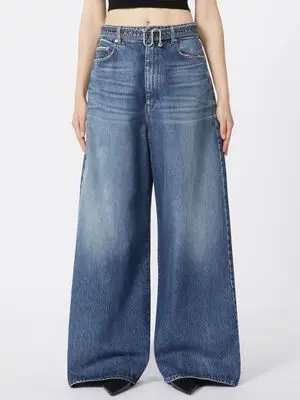 Max Mara Oversized Wide Leg Jeans With Belt