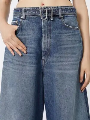 Max Mara Oversized Wide Leg Jeans With Belt
