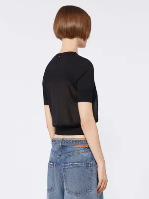 Max Mara Bi-material Short-sleeved Jumper