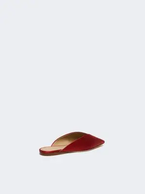 Max Mara Viscose And Silk Satin Mules - Red