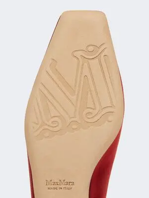 Max Mara Viscose And Silk Satin Mules - Red