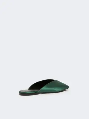 Max Mara Viscose And Silk Satin Mules - Emerald