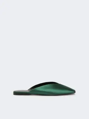 Max Mara Viscose And Silk Satin Mules - Emerald