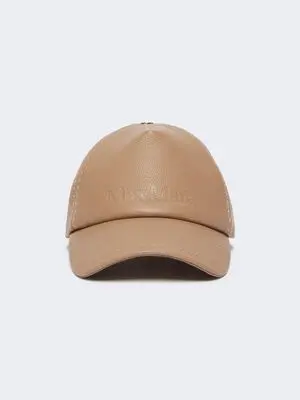 Max Mara Leather Baseball Cap - Mud