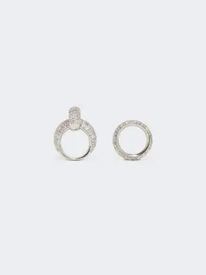 Max Mara Rhinestone Metal Ring Set