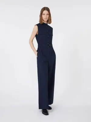 Max Mara Cotton Gabardine Jumpsuit - Navy
