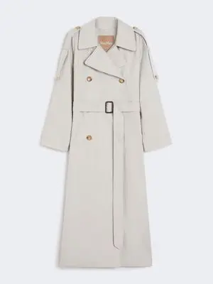 Max Mara Long Double-breasted Trench Coat - Ecru