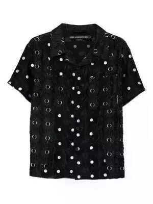 Andersson Bell Floral-pattern Sheer Shirt - Black