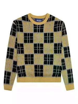 AWAKE NY Checked Mohair Sweater - Yellow