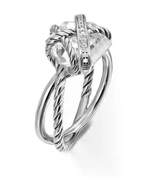 David Yurman Sterling Diamond Cable Wrap Ring