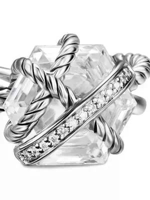 David Yurman Sterling Diamond Cable Wrap Ring