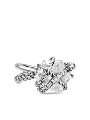 David Yurman Sterling Diamond Cable Wrap Ring