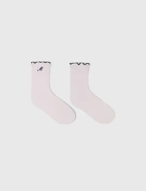 Maje Cotton Pointelle Socks - White
