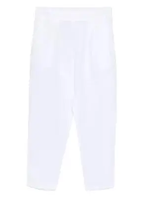 120% Lino Pleated Linen Trousers - White