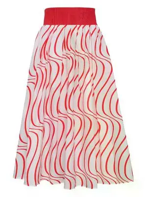 MSGM Wave-print Pleated Skirt