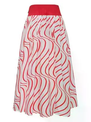 MSGM Wave-print Pleated Skirt