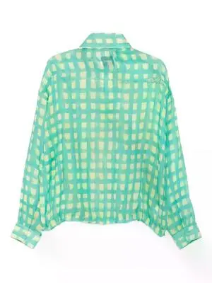 BONSAI Gingham-check Drawstring Shirt