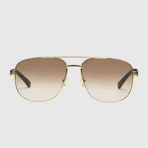 Gucci Navigator Frame Sunglasses - Gold