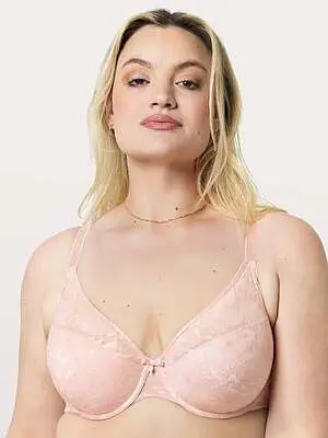 Victoria's Secret Curvy Couture No-show Lace T-shirt Bra - Pink
