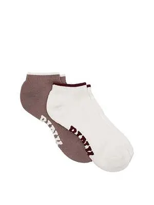 Pink 2-pack Ankle Socks - Brown