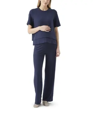 RIPE MATERNITY Rib Nursing Top - Navy