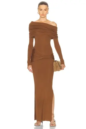 Aya Muse Ribbed Evening Dresses