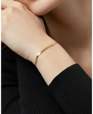 ANA LUISA Stainless Steel Atlas Herringbone Bracelet