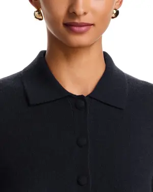 Aqua 100% Cashmere Polo Sweater