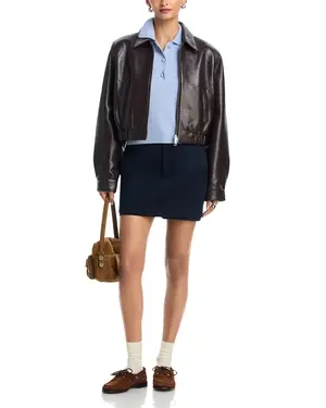 Aqua 100% Cashmere Polo Sweater - Chambray