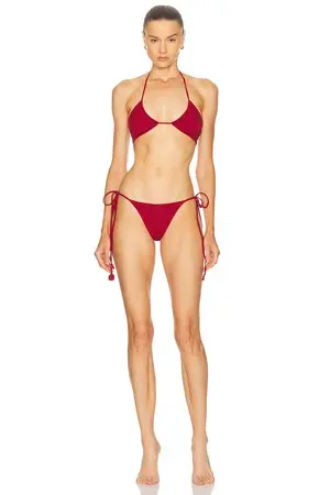 MAYGEL CORONEL Arazo Bikini Set Carmesi