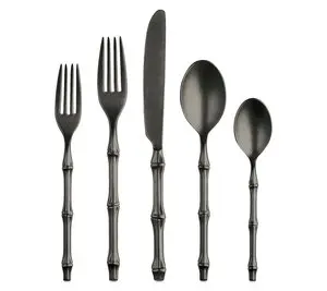 MEPRA 20pc Bali Pewter Flatware Set- Black Gold - One-color