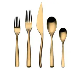 MEPRA 5pc Arte Flatware Set Ice- Gold - One-color