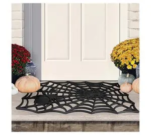 NORTHLIGHT Spider Web Rectangular Halloween Doo Mat
