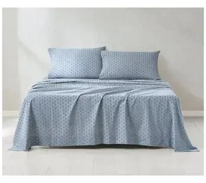 LUSH DECOR Freesia Cotton Sheet Set Blue 4-piec E Set Full - One-color