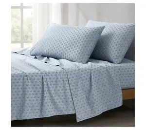 LUSH DECOR Freesia Cotton Sheet Set Blue 4-piec E Set Full