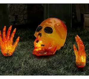 NORTHLIGHT 8.5' Skull & Hands Yard Halloween De Or 4ft
