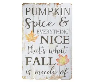 NORTHLIGHT Pumpkin Spice Fall Wooden Wall Sign 3.5 - One-color