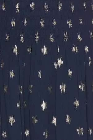 LoveShackFancy Hillaria Dress With Metallic Star Print