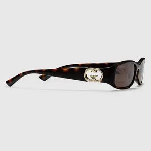 Gucci Rectangular Frame Sunglasses - Brown
