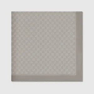 Gucci Laminated Printed Silk Twill Carré Silk - Grey