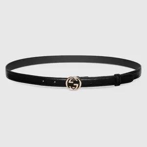 Gucci Belt With Interlocking G Buckle - Black